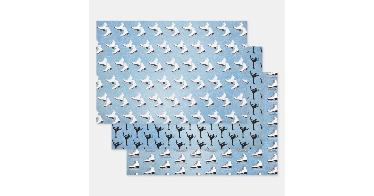 Ice Skating Design Wrapping Paper Set | Zazzle