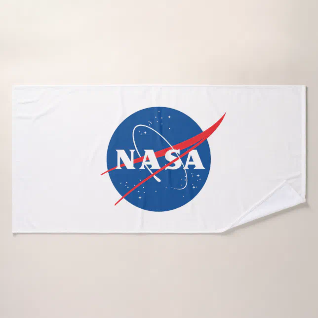 Iconic NASA Bath Towel (Rocket White) | Zazzle