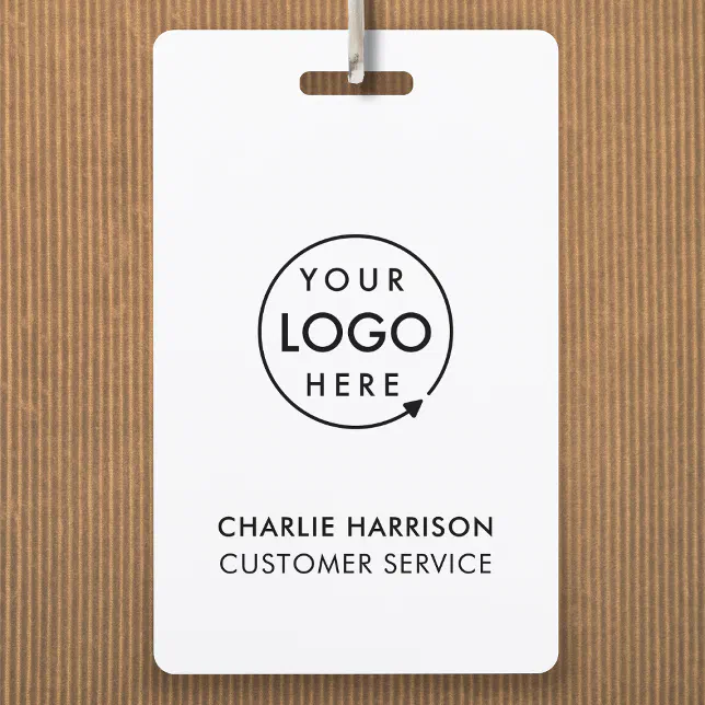 ID Badge Card Business Employee Staff Custom Logo | Zazzle