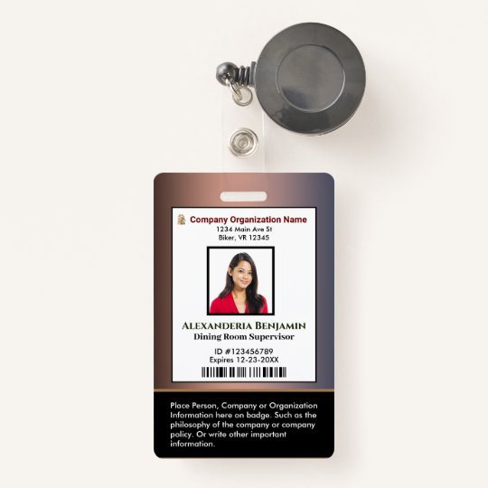 ID Identification Card Bar Code Photo ID Badge | Zazzle.co.uk