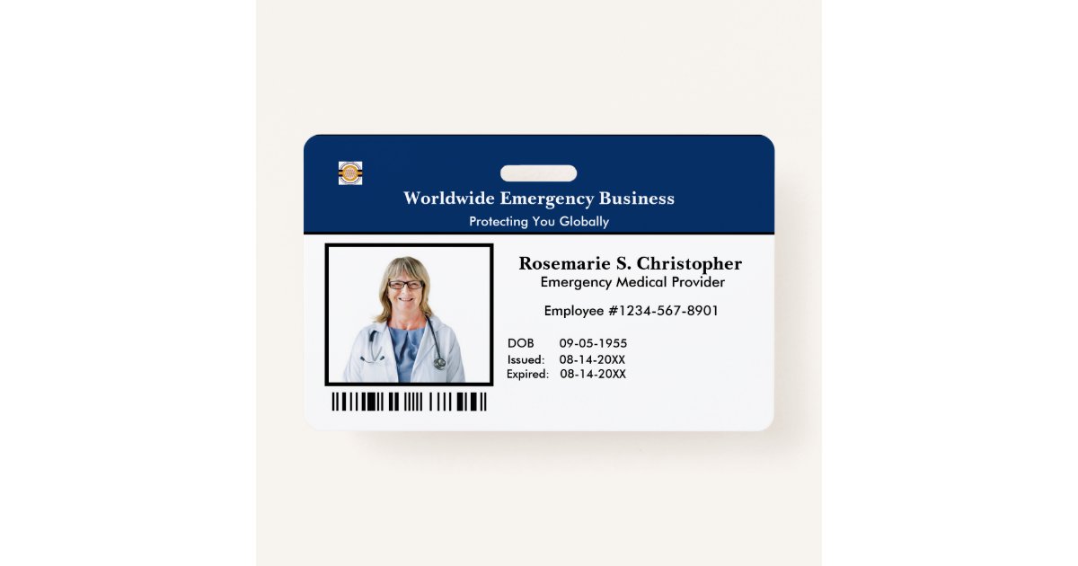 ID Identification Card Bar Code Photo ID Badge | Zazzle