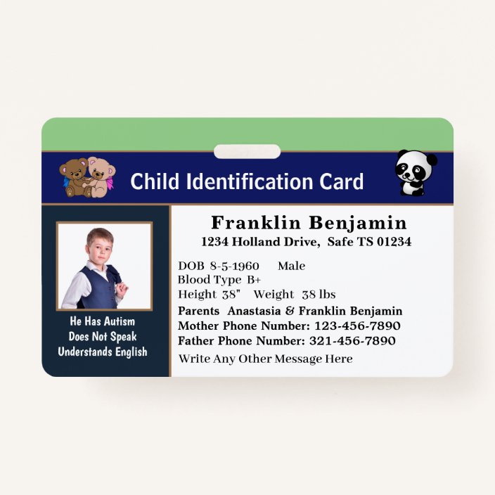 Id Identification Cards Kids Child Photo Custom ID Badge | Zazzle.co.uk
