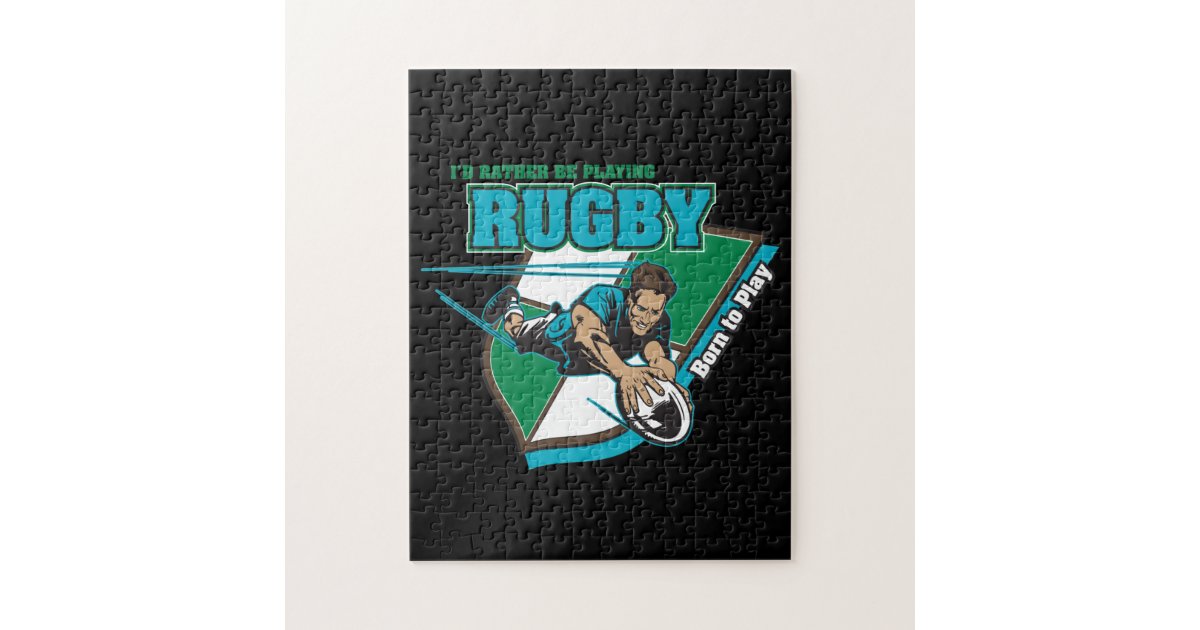 I'd Rather Be Playing Rugby Jigsaw Puzzle | Zazzle