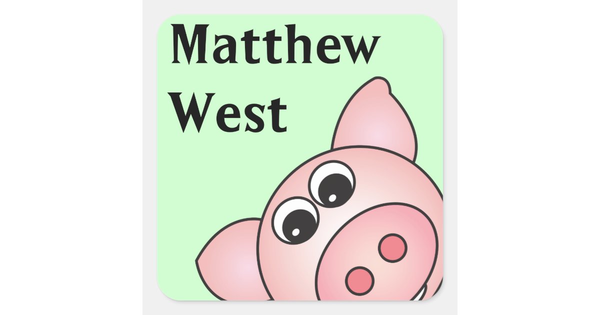 Iggy the Piggy Personalised Stickers | Zazzle