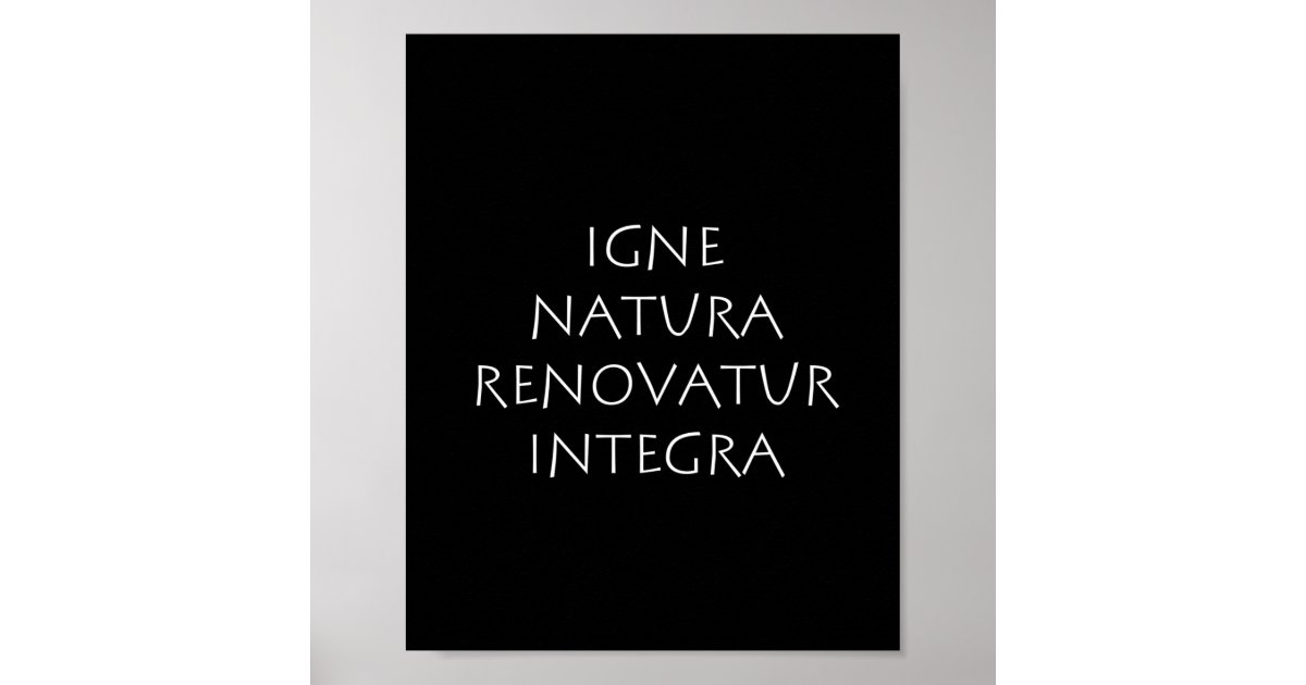 Igne natura renovatur integra poster | Zazzle