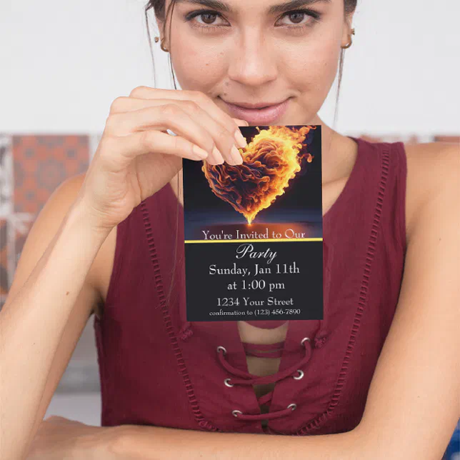 Ignite the Night :Flaming Fire Party! Invitation | Zazzle