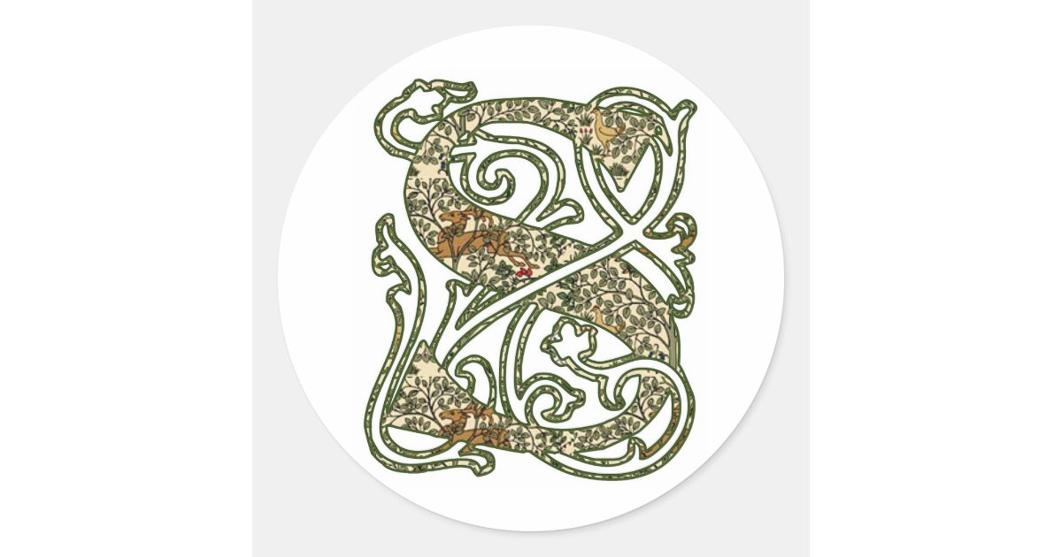 Illuminated Letter "S" Classic Round Sticker | Zazzle
