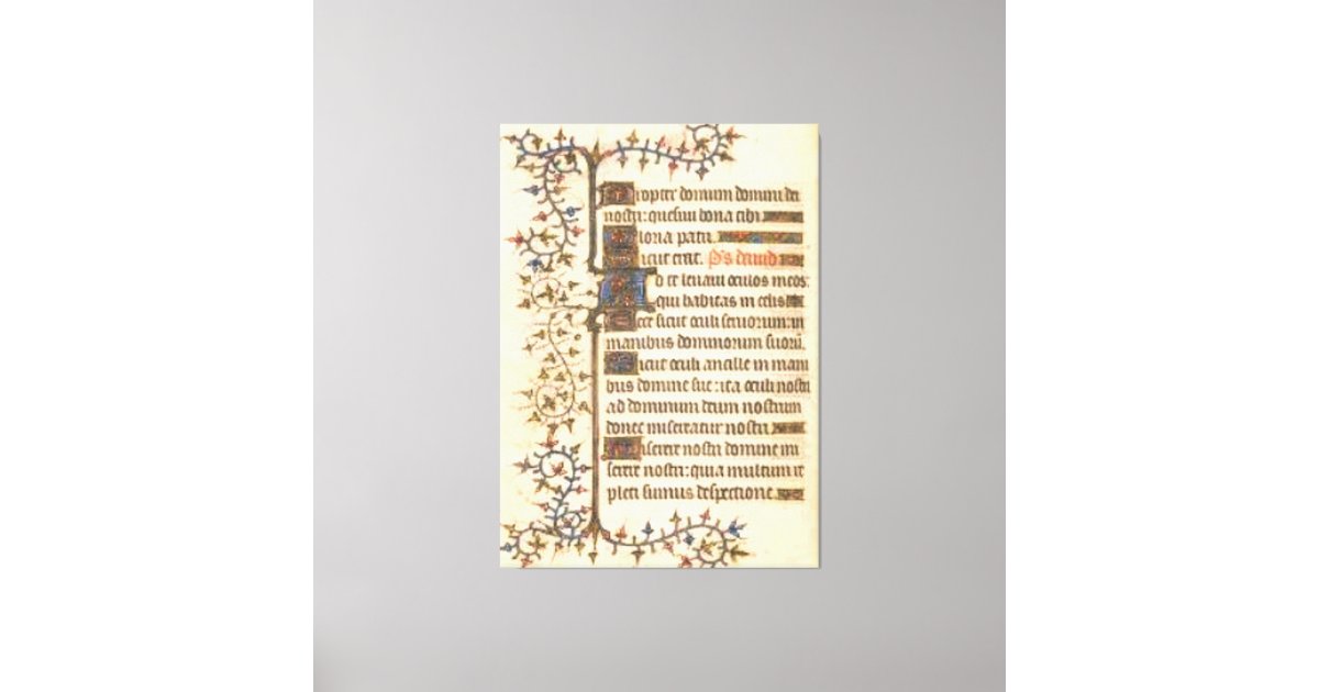Illuminated Manuscript Poster Canvas Print | Zazzle