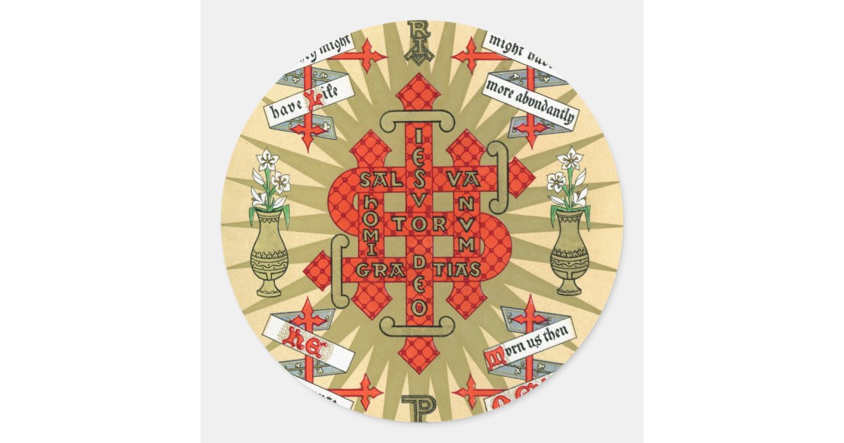 Illuminated symbol Christmas. Classic Round Sticker | Zazzle
