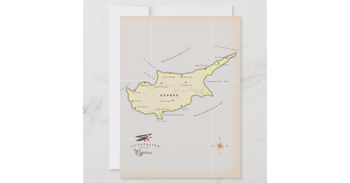 Illustrated map of Cyprus. | Zazzle
