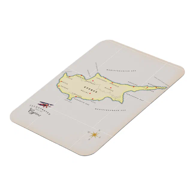 Illustrated map of Cyprus. Magnet | Zazzle