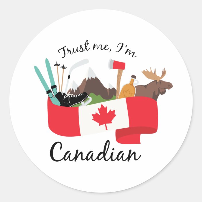I'm Canadian Classic Round Sticker | Zazzle.co.uk