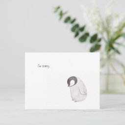I'm Sorry Cute Penguin Post Card | Zazzle