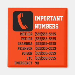Emergency Contact Magnets | Zazzle UK