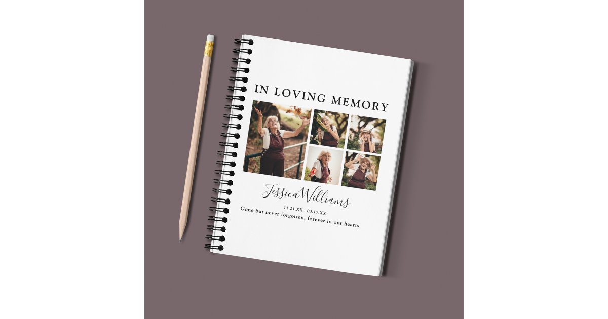 In Loving Memory | 9 Photo | Memorial Guest Book | Zazzle