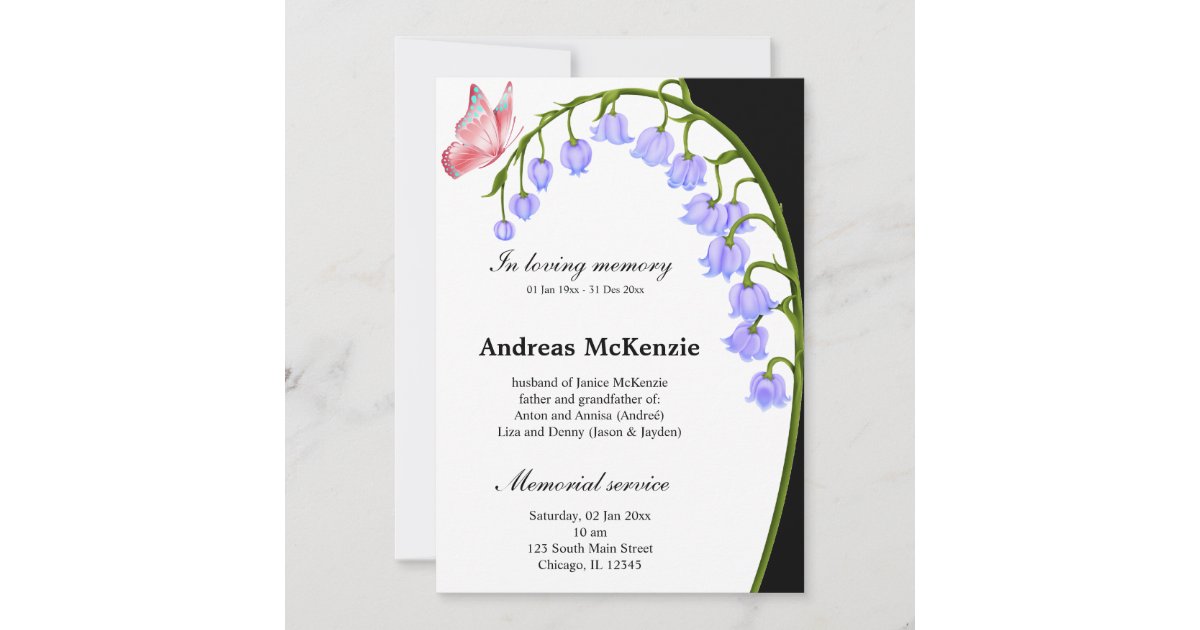In loving memory announcement | Zazzle