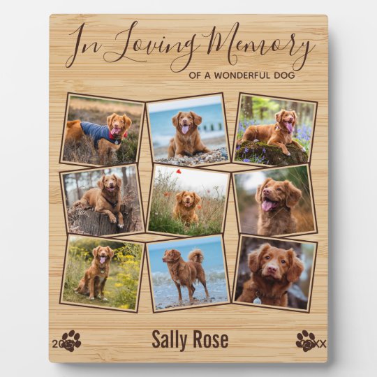 In Loving Memory Dog Photo Collage Pet Memorial Plaque | Zazzle.co.uk