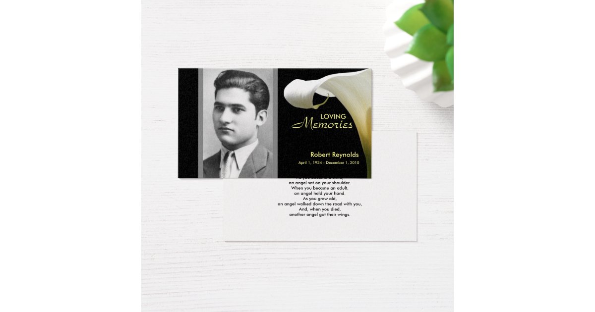 In Loving Memory Floral Memorial Card | Zazzle
