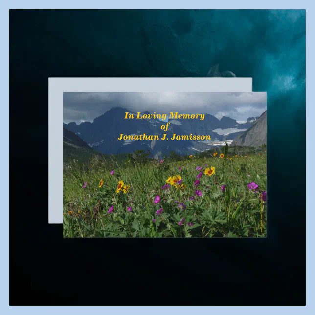 In Loving Memory, Mountain Wildflowers Floral Invitation | Zazzle