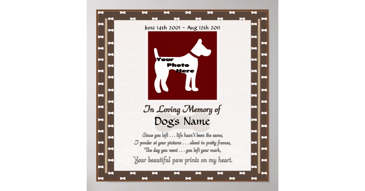 In Loving Memory of Your Dog (brown) Canvas Print | Zazzle