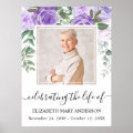 In Loving Memory Purple Floral Photo Poster | Zazzle