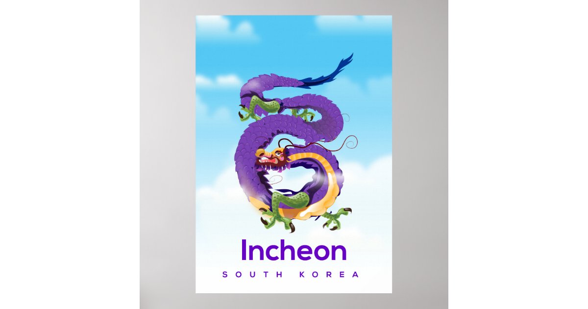 Incheon South Korea Dragon Poster | Zazzle