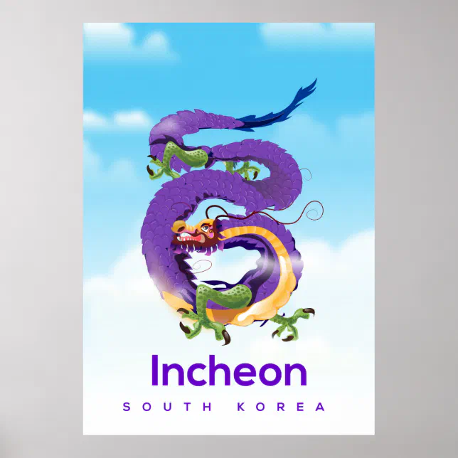 Incheon South Korea Dragon Poster | Zazzle