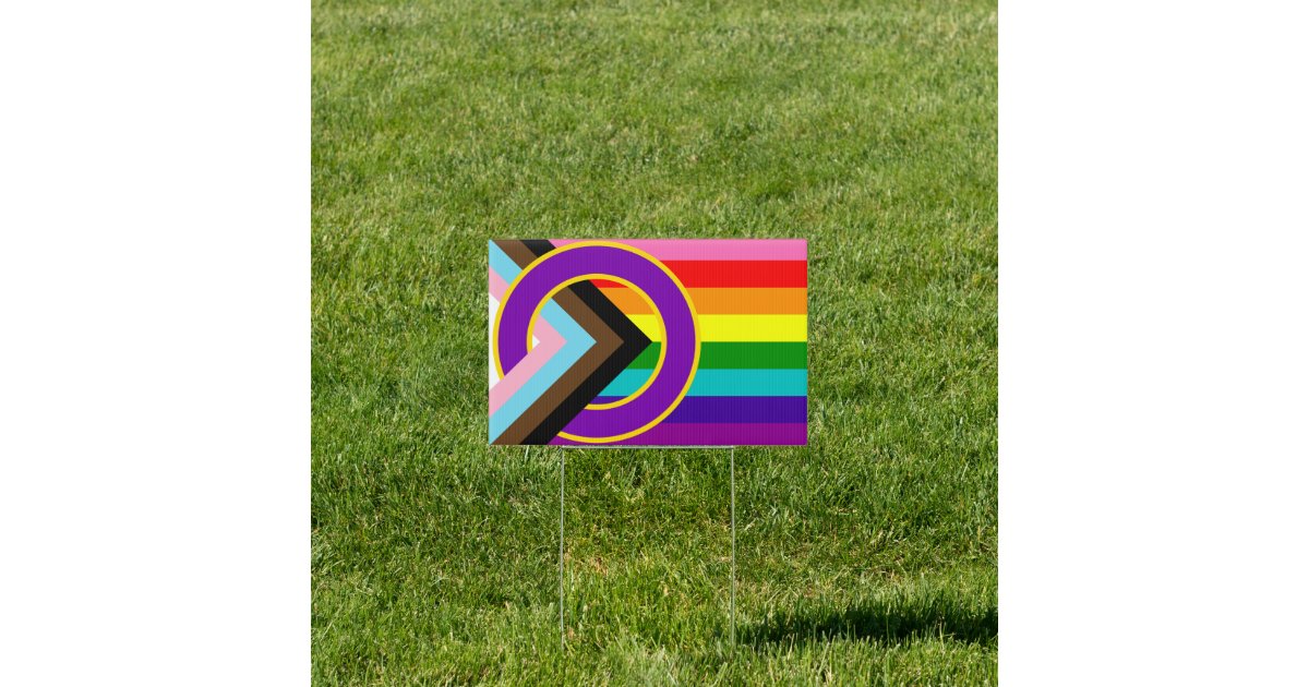 Inclusive Progressive Retro 8 Pride Flag Yard Sign | Zazzle