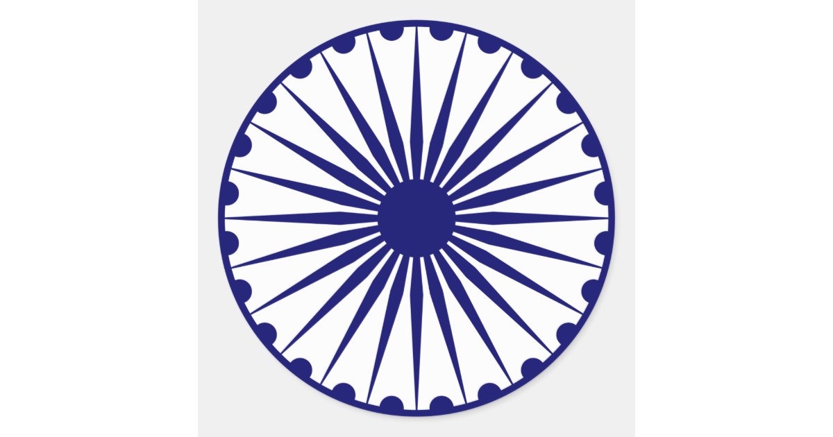India Ashoka Chakra Classic Round Sticker | Zazzle