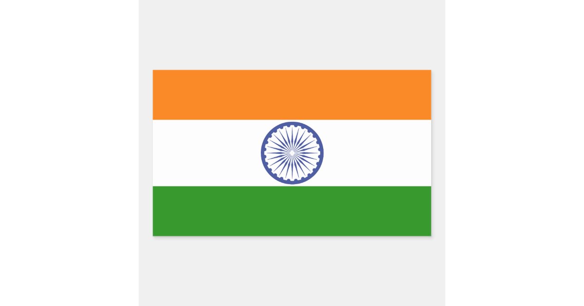 India Flag Rectangular Sticker | Zazzle