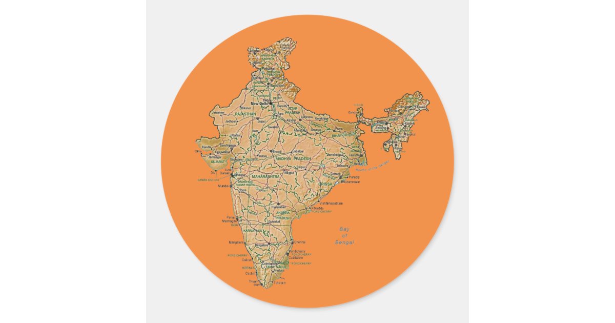 India Map Sticker | Zazzle