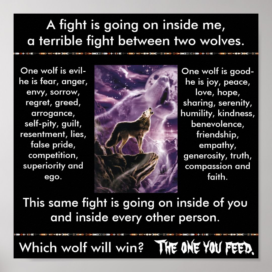 Indian Parable: Two Wolves Poster | Zazzle