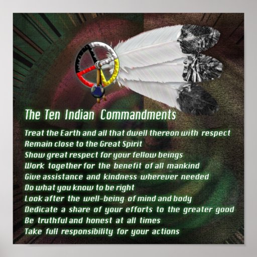 Indian Ten Commandments Poster | Zazzle.co.uk