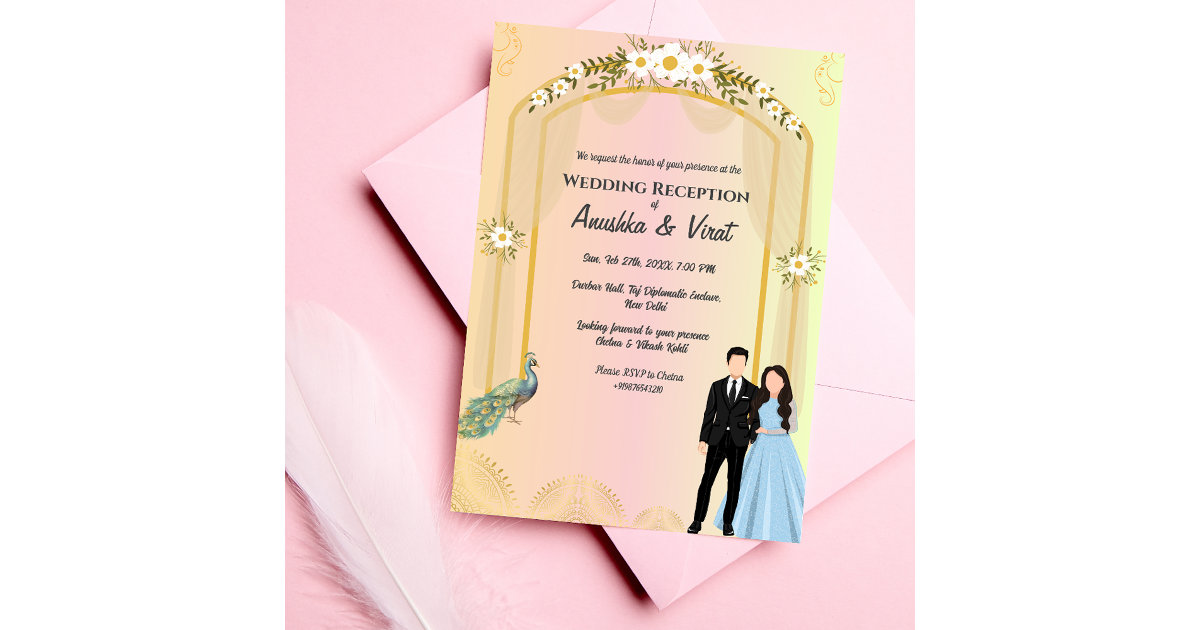 Indian Wedding Reception Invitation | Zazzle