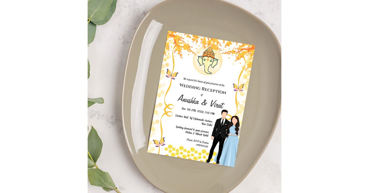 Indian Wedding Reception Invitation | Zazzle