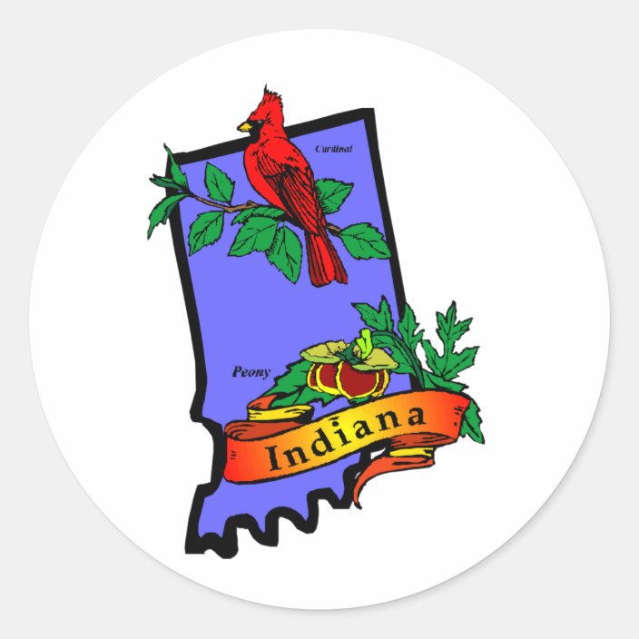 Indiana Classic Round Sticker | Zazzle.co.uk