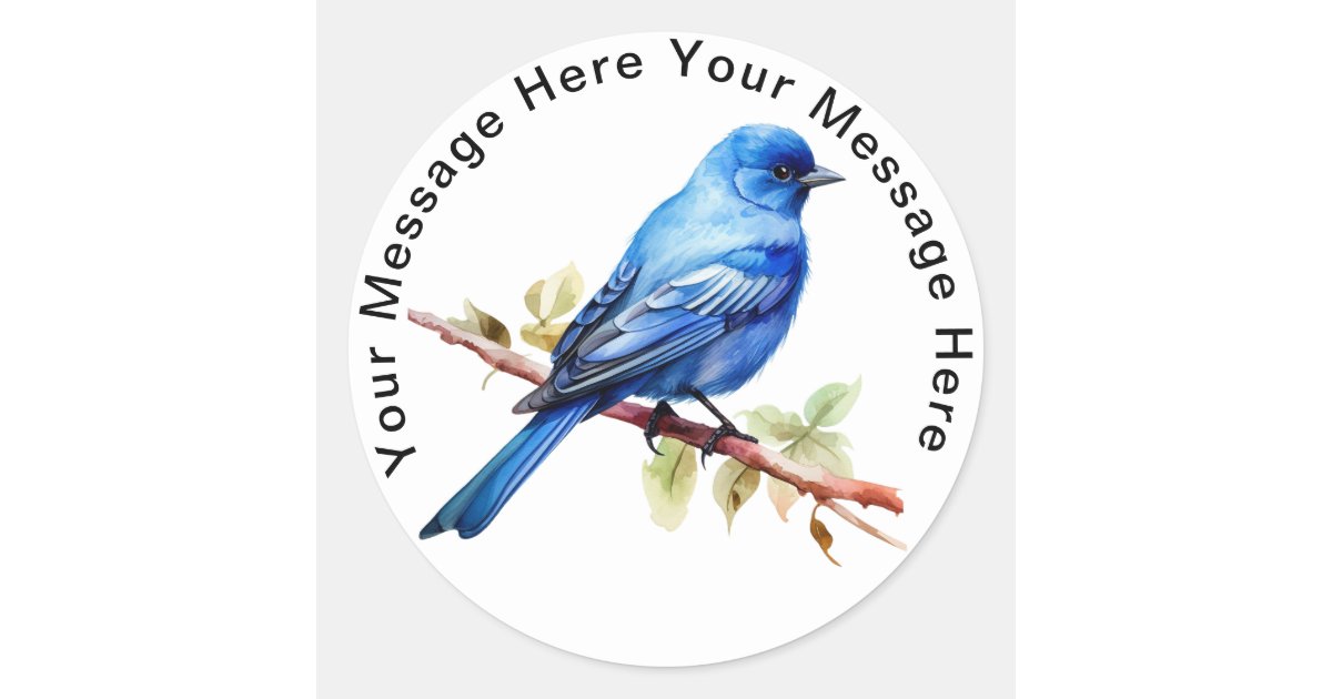 Indigo Bunting Classic Round Sticker | Zazzle