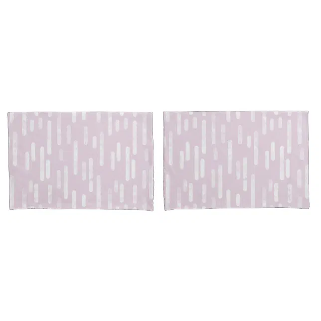 Inky Rounded Lines Pattern | Dusty Pink and White Pillowcase | Zazzle