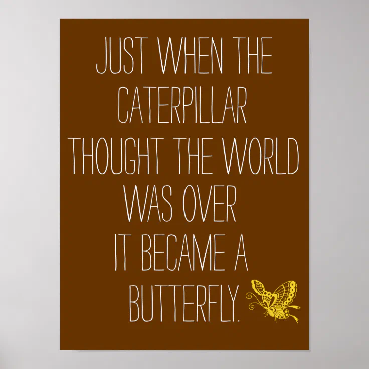 Inspirational Butterfly Quote Poster | Zazzle