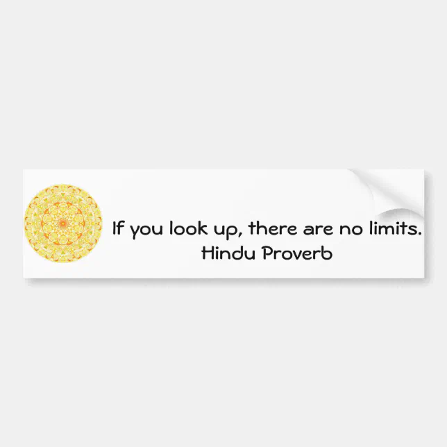 inspirational Hindu Proverb from India Bumper Sticker | Zazzle