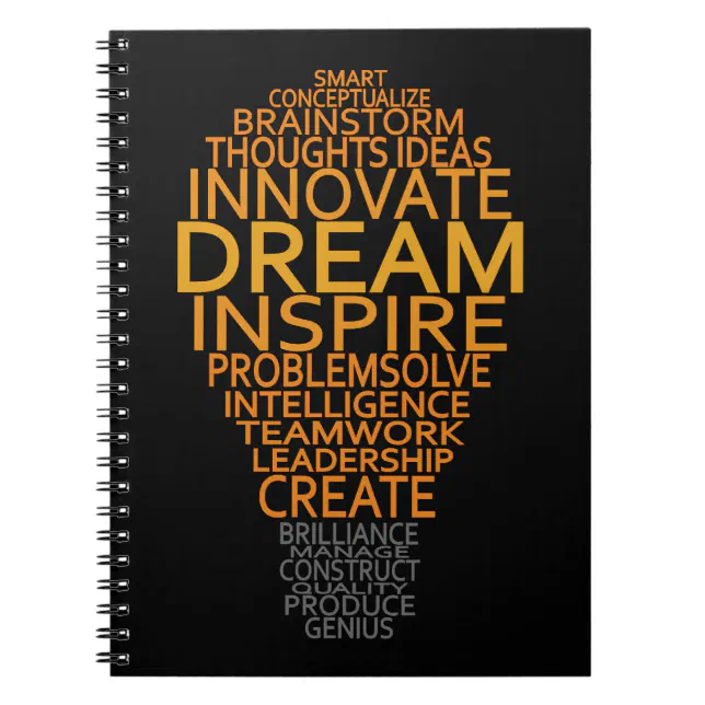 Inspirational Light Bulb custom notebook | Zazzle