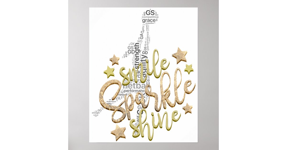 Inspirational Netball Quote Poster | Zazzle