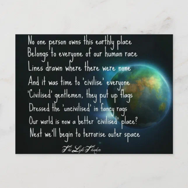 Inspirational poem postcard | Zazzle