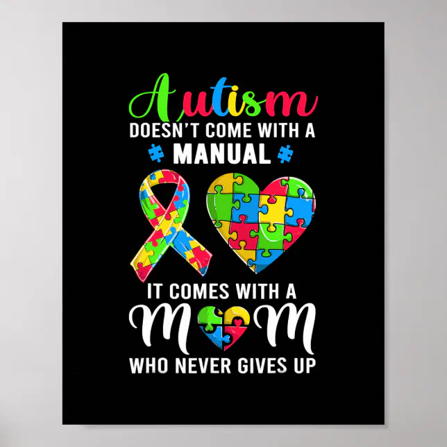 Inspirational Quote Autism Mom Autism Awareness Poster | Zazzle