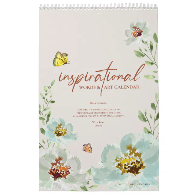 Inspirational Words & Art Nature Inspired Custom Calendar | Zazzle