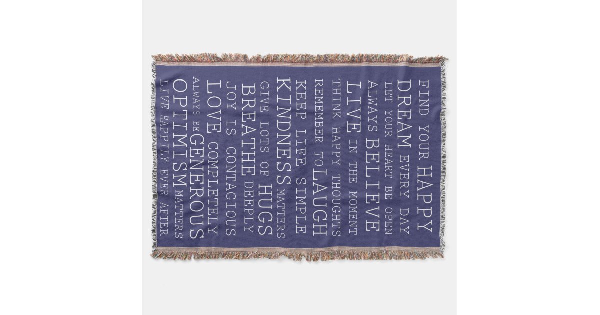 Inspirational Words Throw Blanket | Zazzle