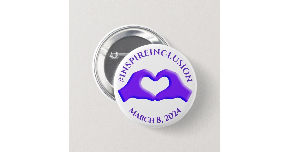 Inspire Inclusion Hashtag March 8 Women's Day 2024 6 Cm Round Badge ...