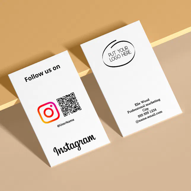 Instagram Follow Us Qr Code Trendy Social Media Business Card | Zazzle
