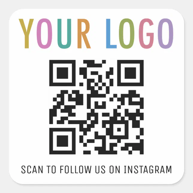 Instagram QR Code Stickers with Logo Social Media | Zazzle