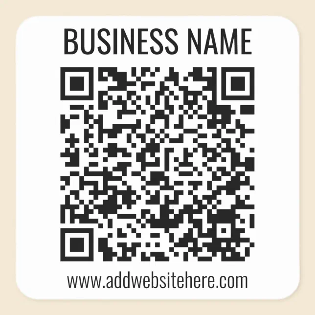Instant QR Code (enter your website URL to change) Square Sticker | Zazzle